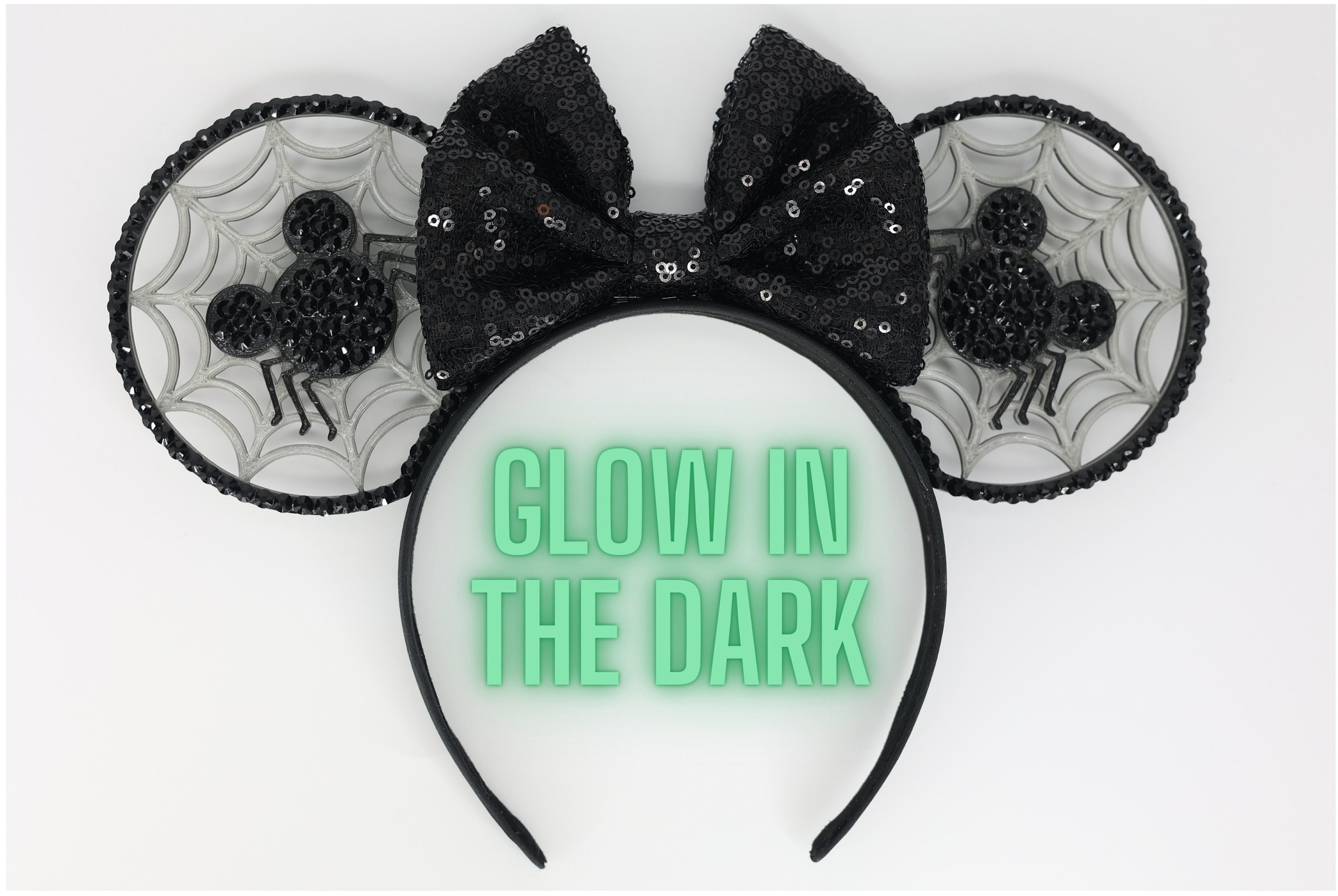 3D Glow in the Dark Mickey Spider Web Inspired Halloween Mouse Ears - Etsy