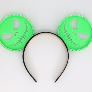 3D Sparkly Jack Skellington Neon IRIDESCENT Rhinestone Halloween Mouse ...