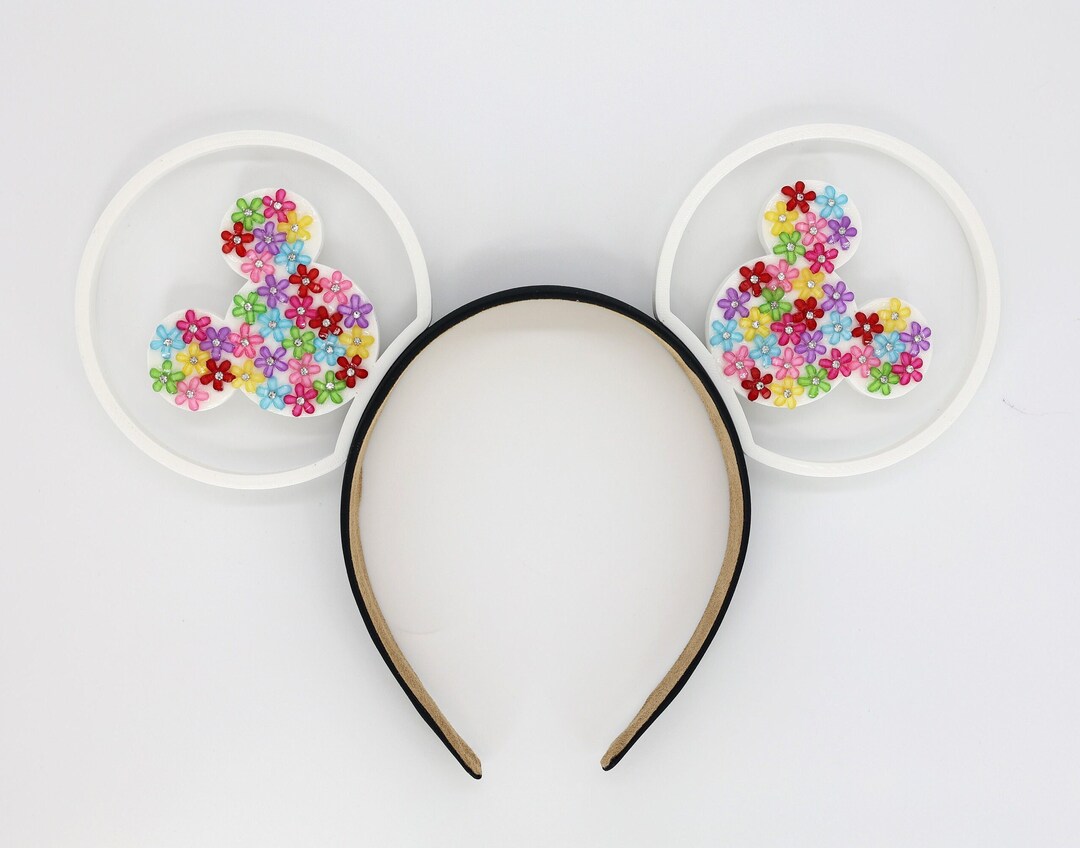 3D Sparkly Flower Garden Mouse Ears - Etsy