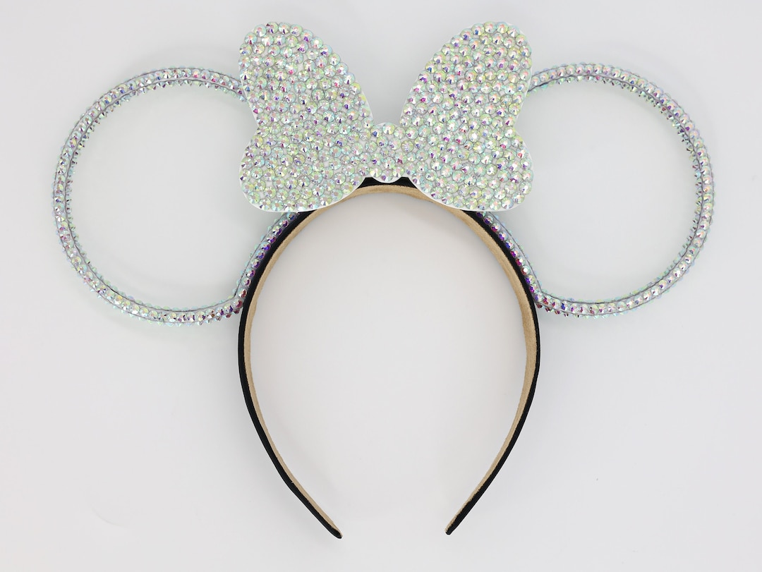 3D Iridescent Full Rhinestone Mouse Ears - Etsy