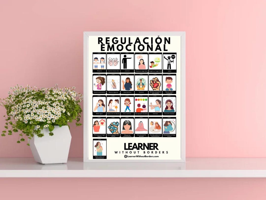 Regulación Emocional Póster Educativo 8x11 Soporte Visual Para Autismo ...