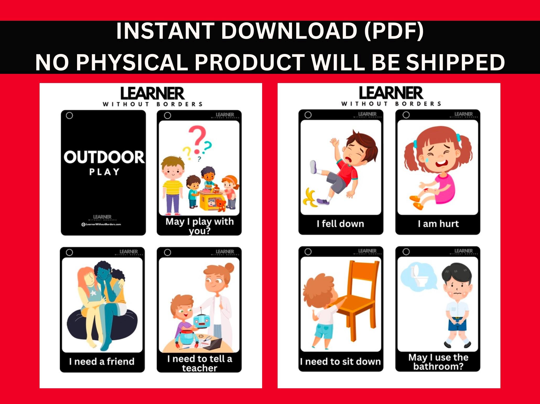 Outdoor Play Cue Cards Visual Supports Tools for Autism, ADHD ...