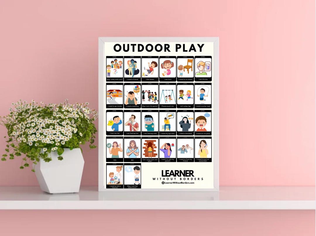 OUTDOOR Play Educational Poster 8x11 | Visual Support for Autism and ...