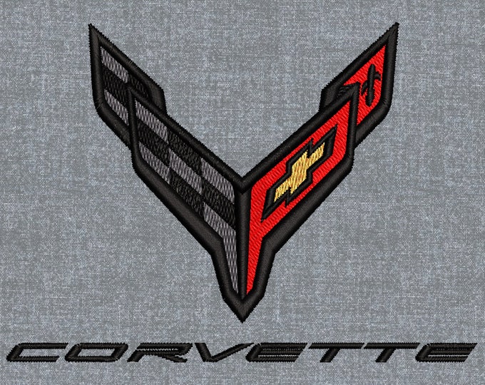 Corvette C8 Logo – Machine Embroidery Design Pattern – 3 Sizes - Etsy