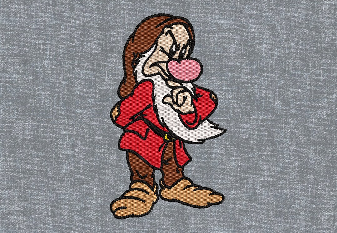 Snow White and the Seven Dwarfs – Grumpy Machine Embroidery Design ...
