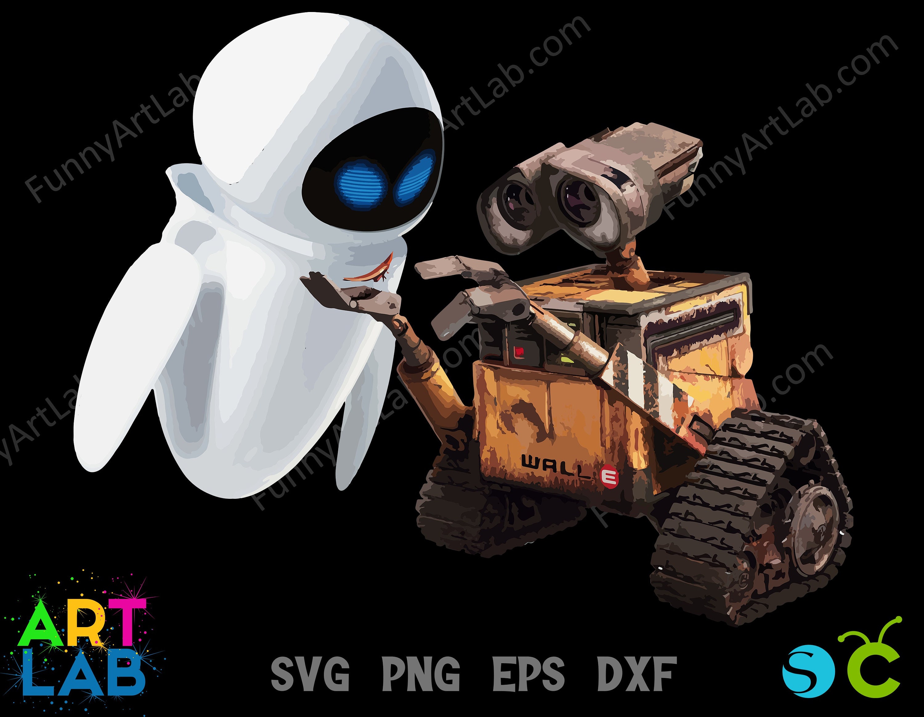 Wall-e Png Bundle, Fun Art, Wall-e Svg Cricut, Wall-e and Eve Png, Wall ...