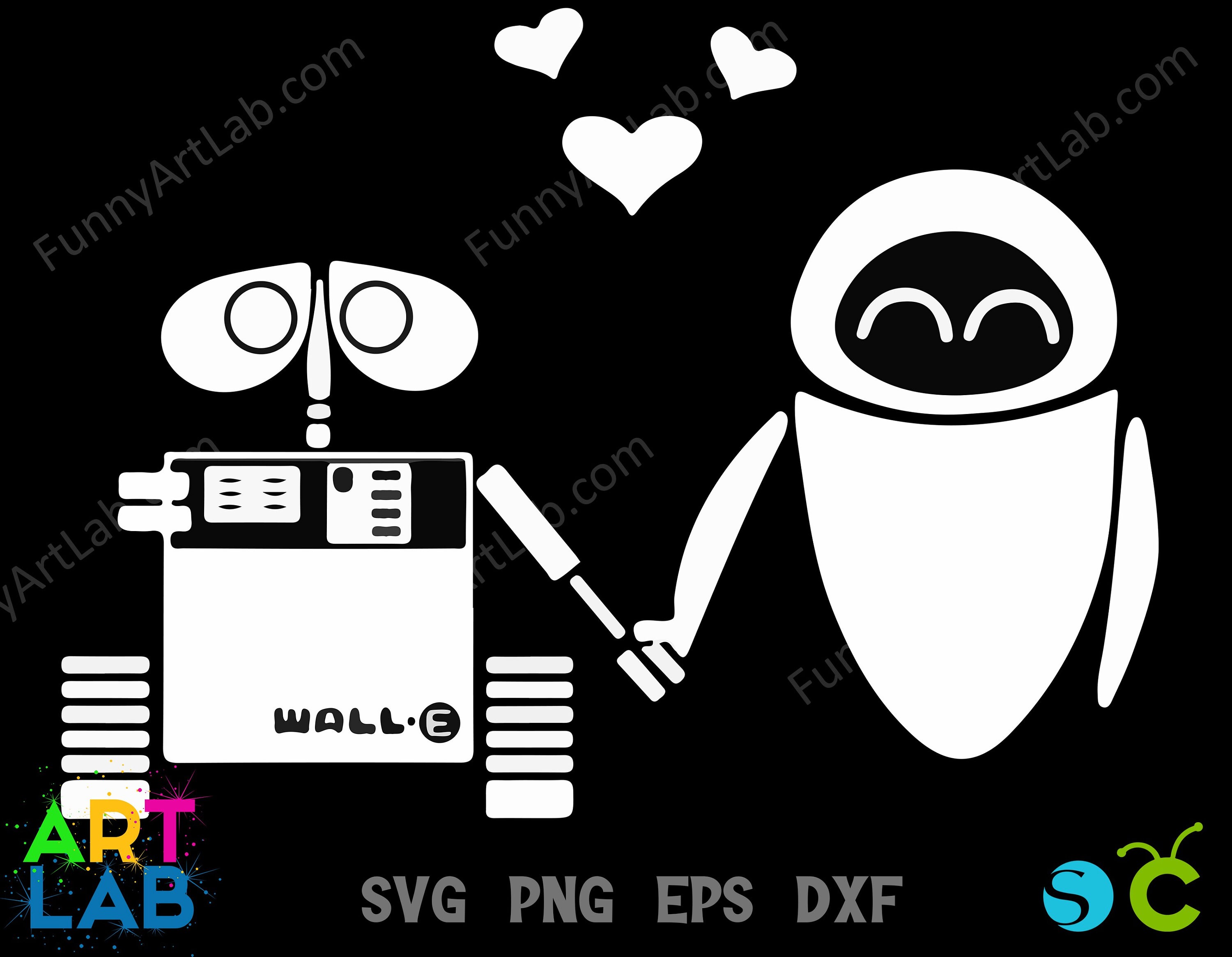 Wall-e and Eve Png, Wall-e and Eve Svg Bundle, Wall-e Svg, Wall-e and Eve Cricut, Wall-e Png ...
