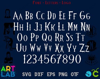 Addams Family Font SVG, Wednesday Addams Letters Svg, Wednesday Letters ...