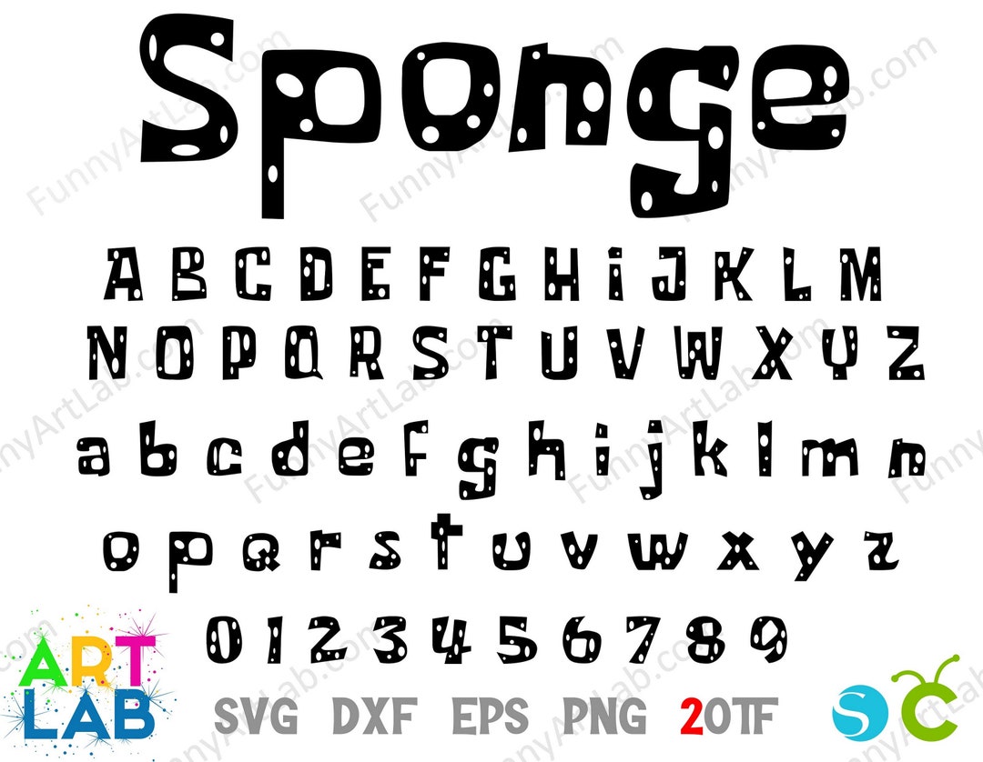 Sponge Letters Svg, Fan Art Sponge Font, Sponge SVG Letters Cricut ...