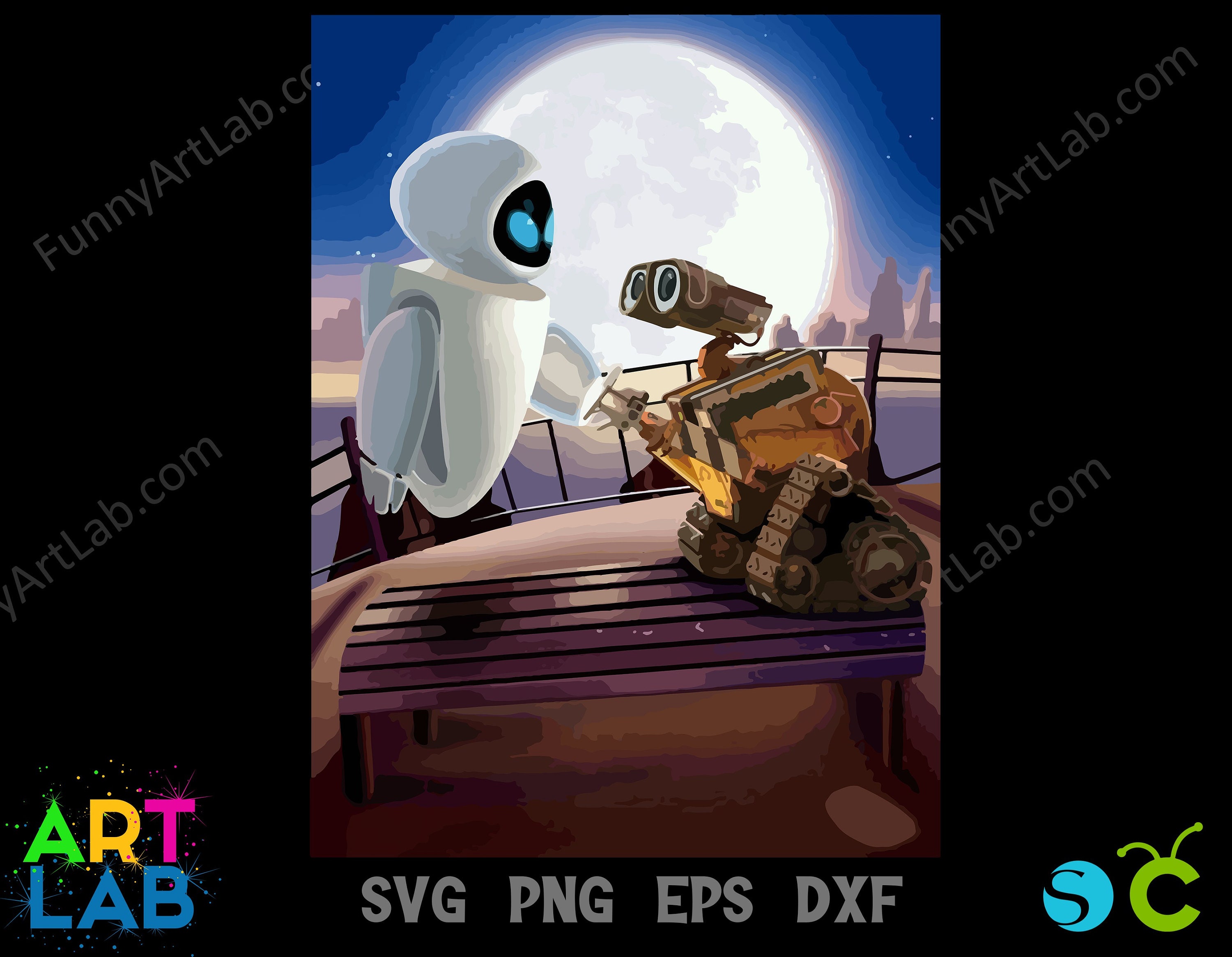 Wall-e Png Bundle, Fun Art, Wall-e Svg Cricut, Wall-e and Eve Png, Wall ...