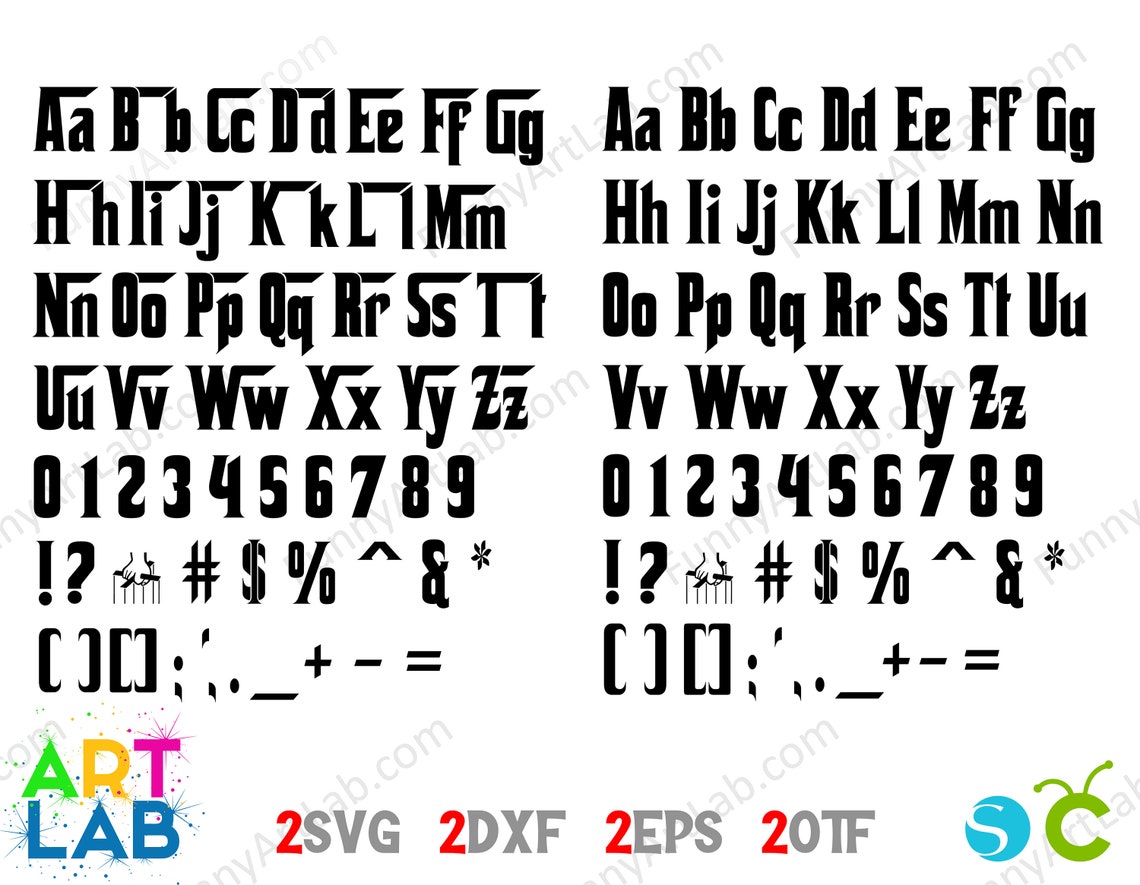 Godfather Svg Letters Cricut Godfather Font, Godfather Letters Svg ...