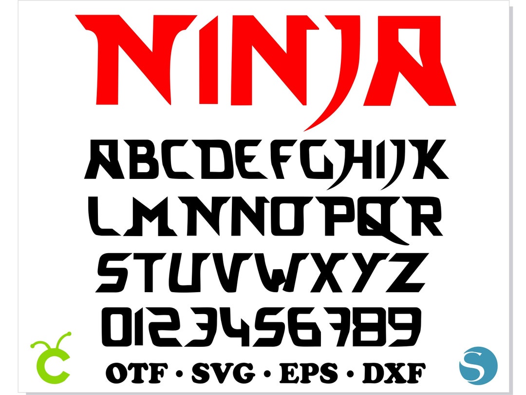 Ninja Font OTF, Ninja Font SVG Cricut, Ninja Font Svg, Ninja Alphabet ...