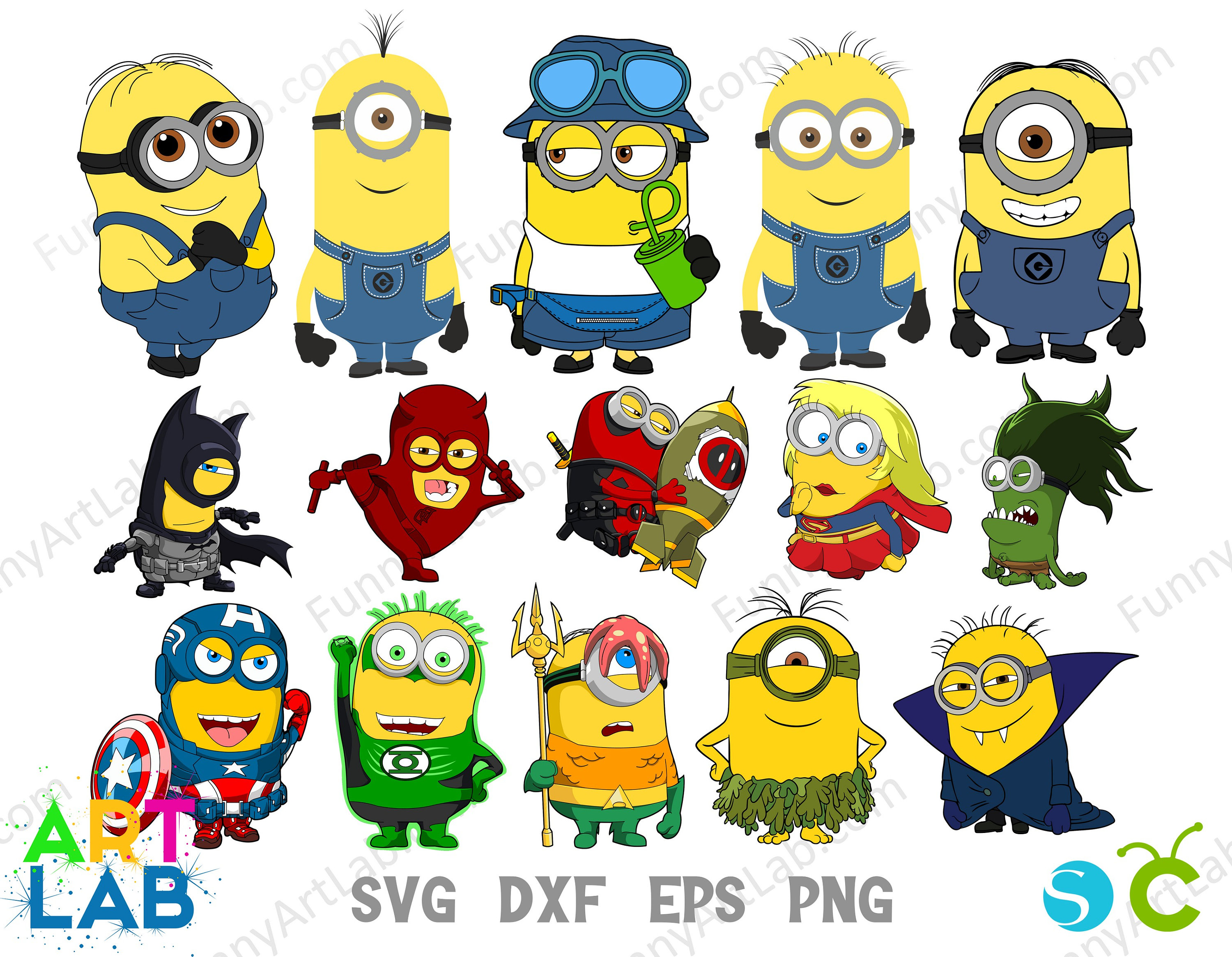 Minions Bundle SVG, Fan Art, Minions Svg Cricut Layered, Minions PNG ...