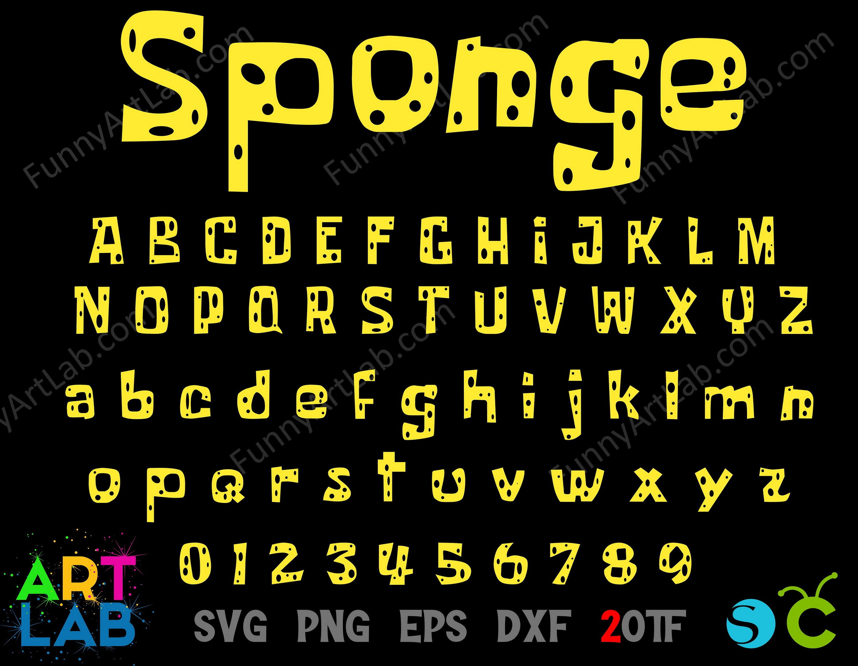 Sponge Letters Svg, Fan Art Sponge Font, Sponge SVG Letters Cricut ...