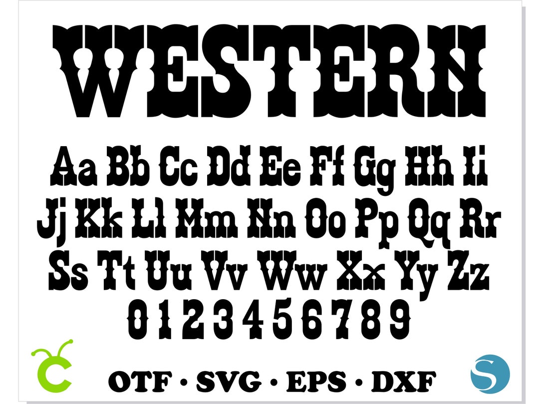 Western Font SVG Western Font OTF, Western Letters SVG Western Font for ...
