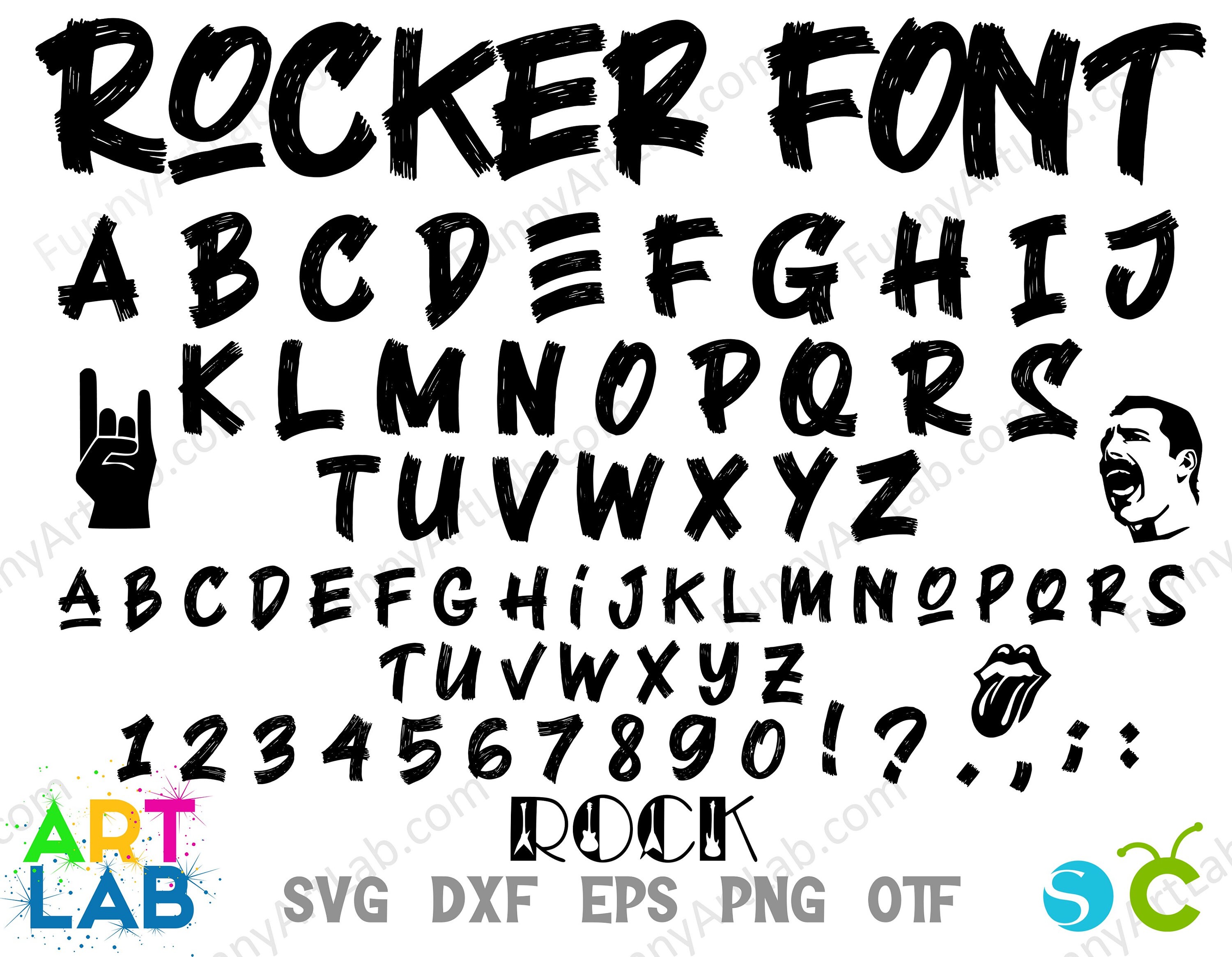 Rocker SVG Bundle, Rock Letters SVG Cricut, Rock Svg Cricut, Rock Font ...