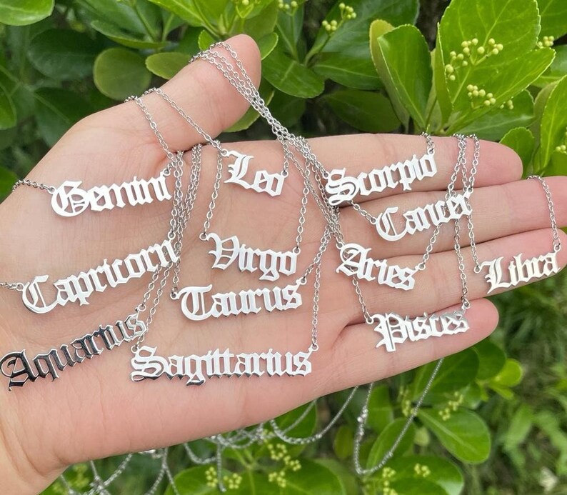 18K Gold Zodiac Astrology Necklace Horoscope Summer Celestial - Etsy