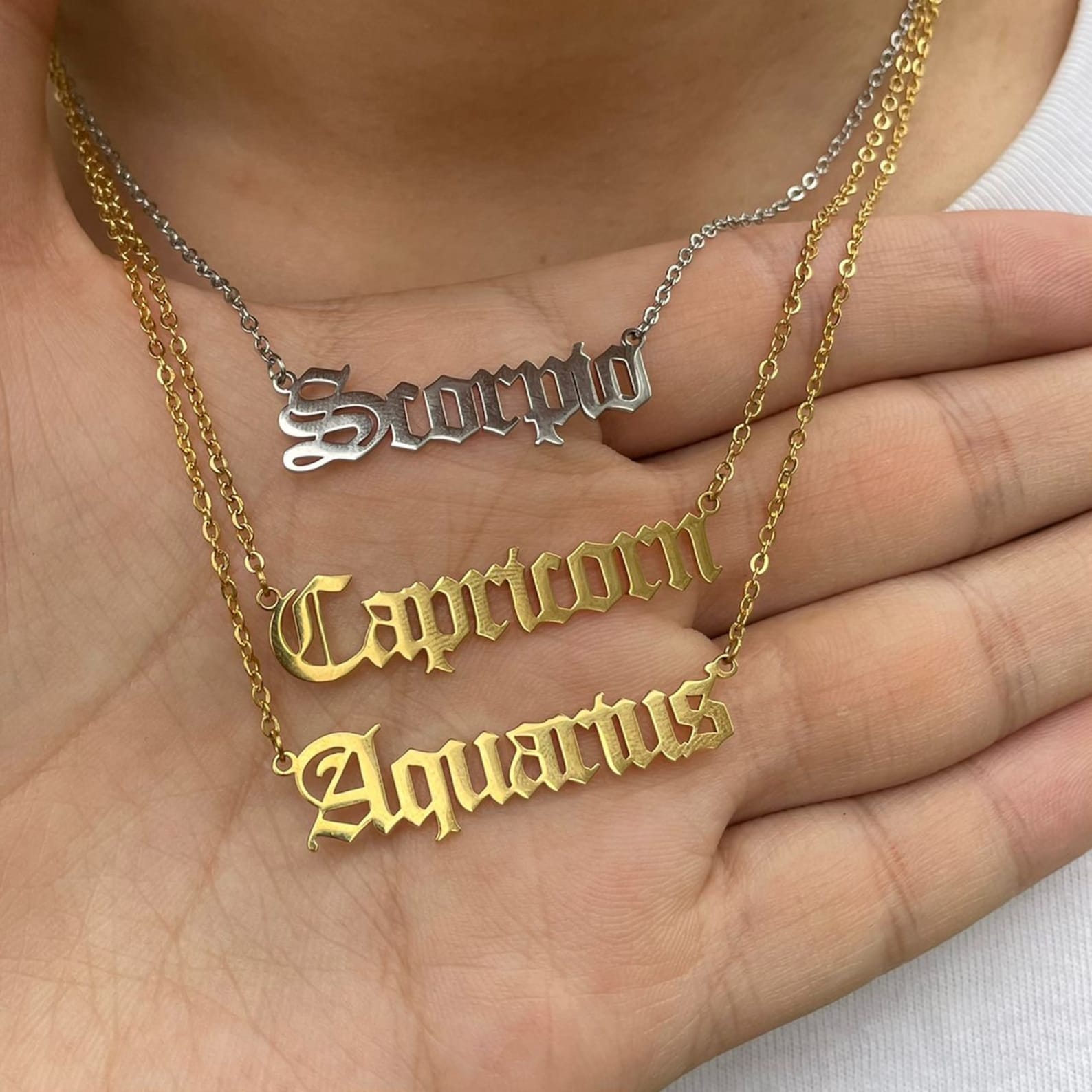18K Gold Zodiac Astrology Necklace Horoscope Summer Celestial - Etsy