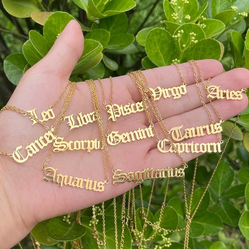 Zodiac Sign Necklace - Etsy