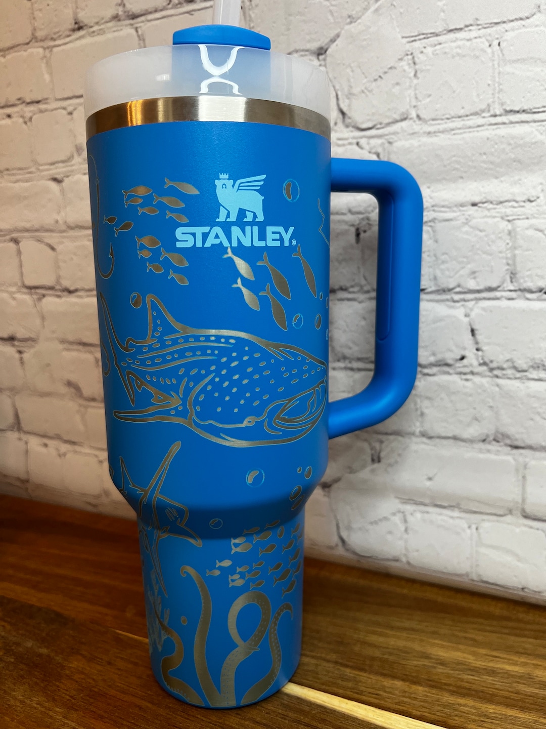 Laser Etched Shark Stanley Tumbler - Etsy