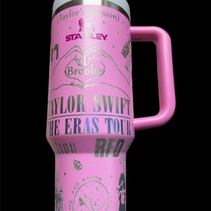 Swiftie 40oz Stanley Fully Etched Wraparound Design Tumbler - Etsy