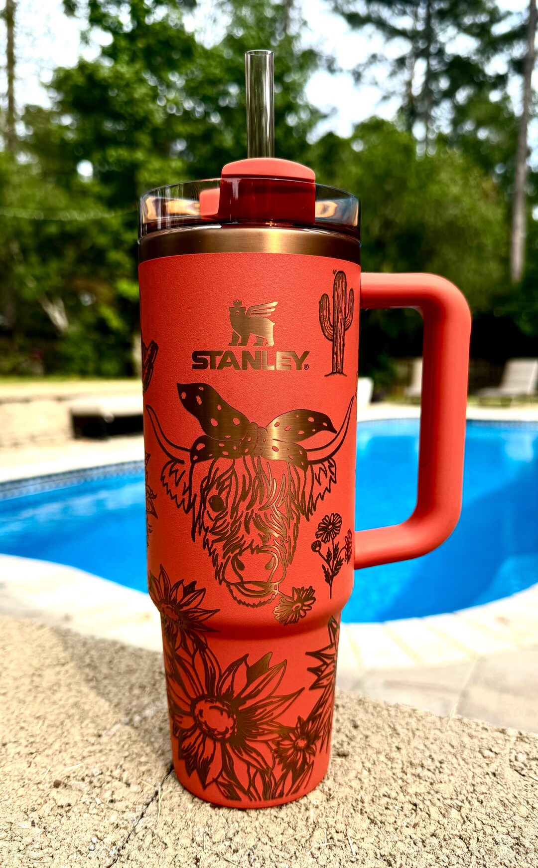 Stanley Fully Etched Wraparound Highland Cows Design Tumbler - Etsy