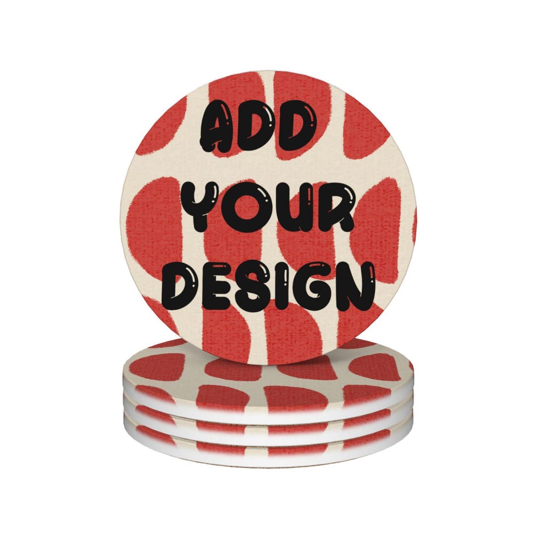 Custom Ceramic Coaster Set of 4, Personalized Coaster With Photo Logo ...