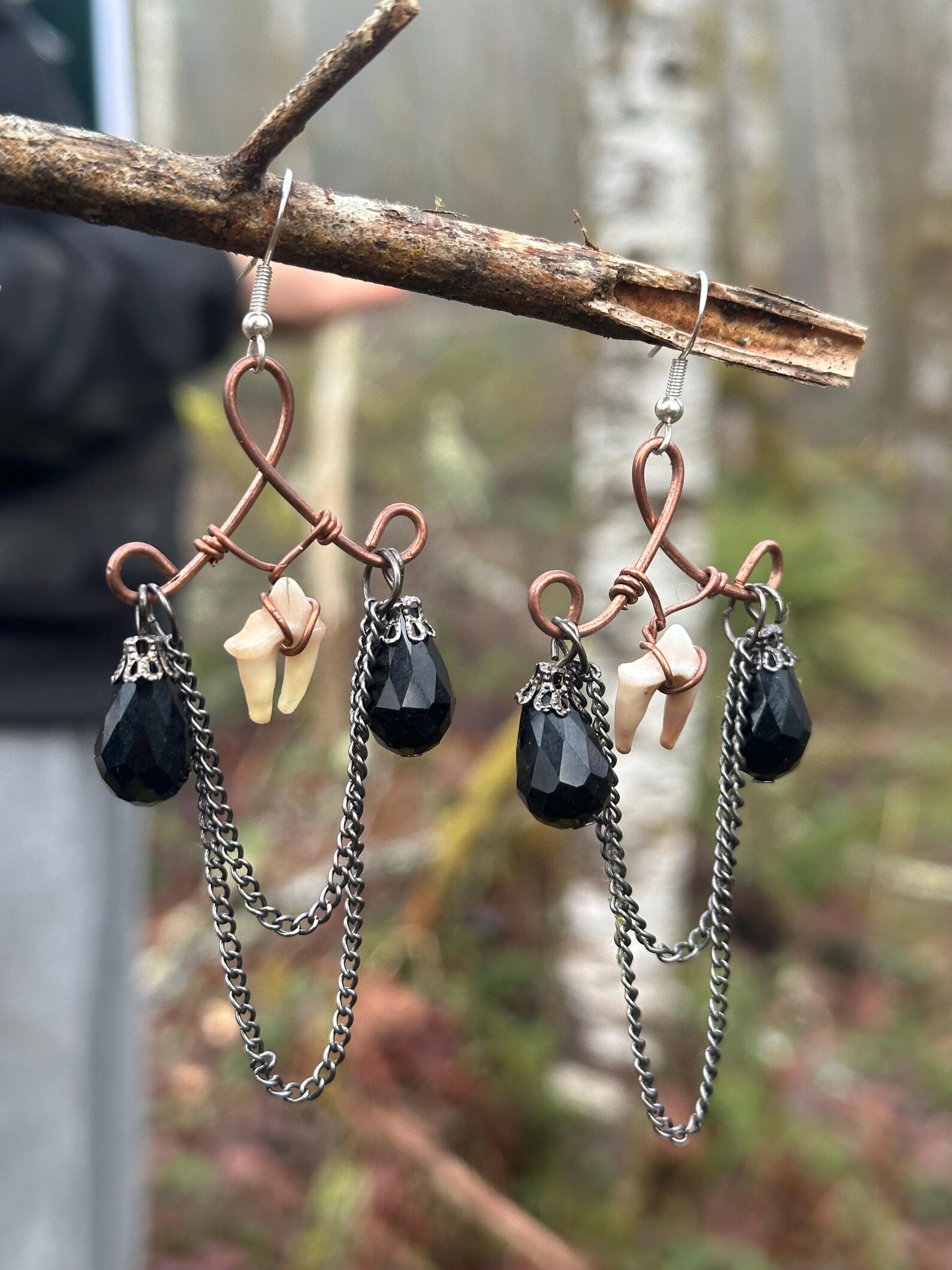 Gothic Princess Red Fox Tooth Forest Faerie Earrings - Etsy