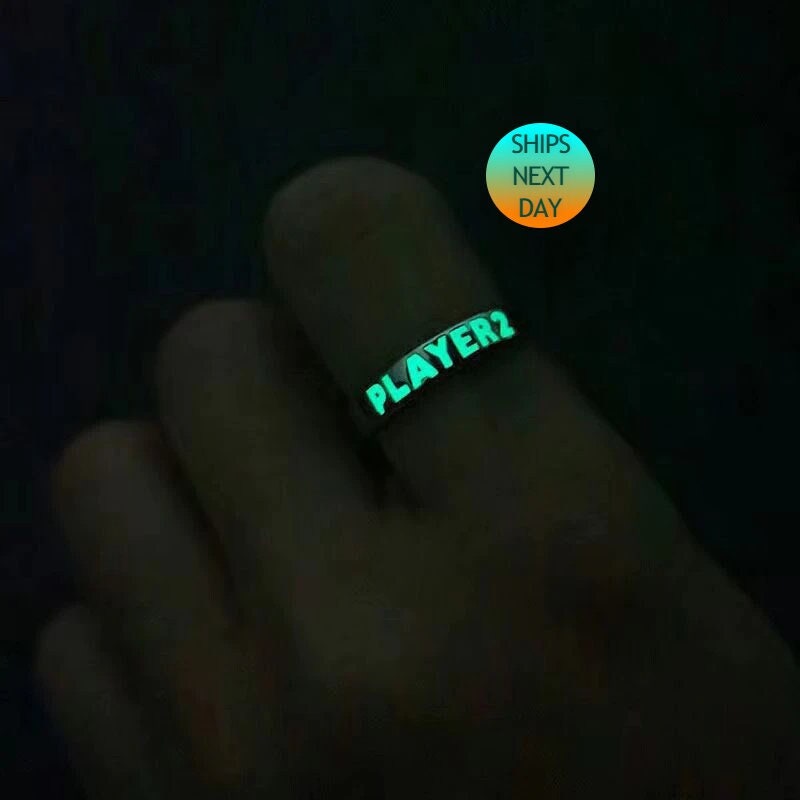Couple Rings Matching Rings Glow in the Dark Ring Set - Etsy