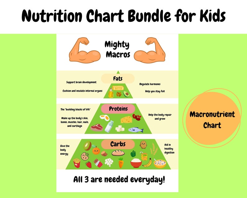 Kids Food Nutrition Printable Bundle | Healthy Food Educational Poster ...