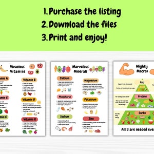 Kids Food Nutrition Printable Bundle | Healthy Food Educational Poster ...