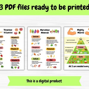 Kids Food Nutrition Printable Bundle | Healthy Food Educational Poster ...