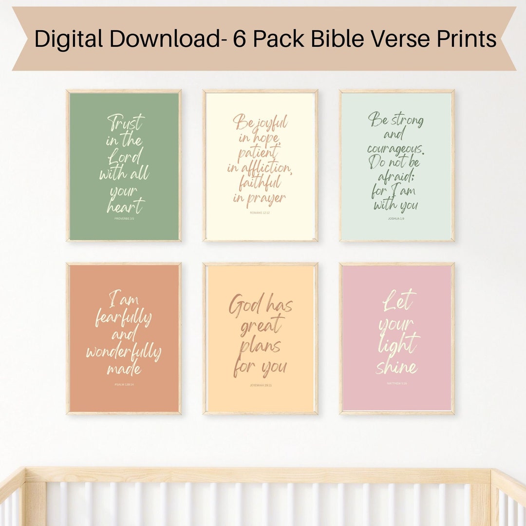 Kids Bible Verse, Scripture Poster Wall Art, Church Sunday School ...