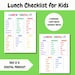 Lunch Checklist for Kids| Healthy Eating Habits for Kids | Meal ...
