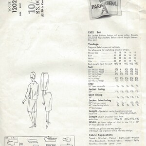 1963 Vintage VOGUE Sewing Pattern B32 Suit JACKET & SKIRT (1375R) Patou ...