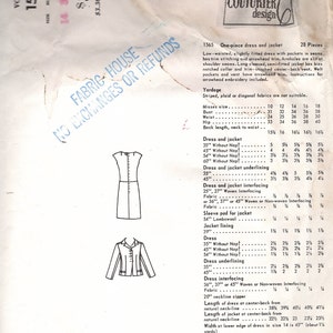 1966 Vintage VOGUE Sewing Pattern B34in One-piece DRESS & JACKET (2189 ...