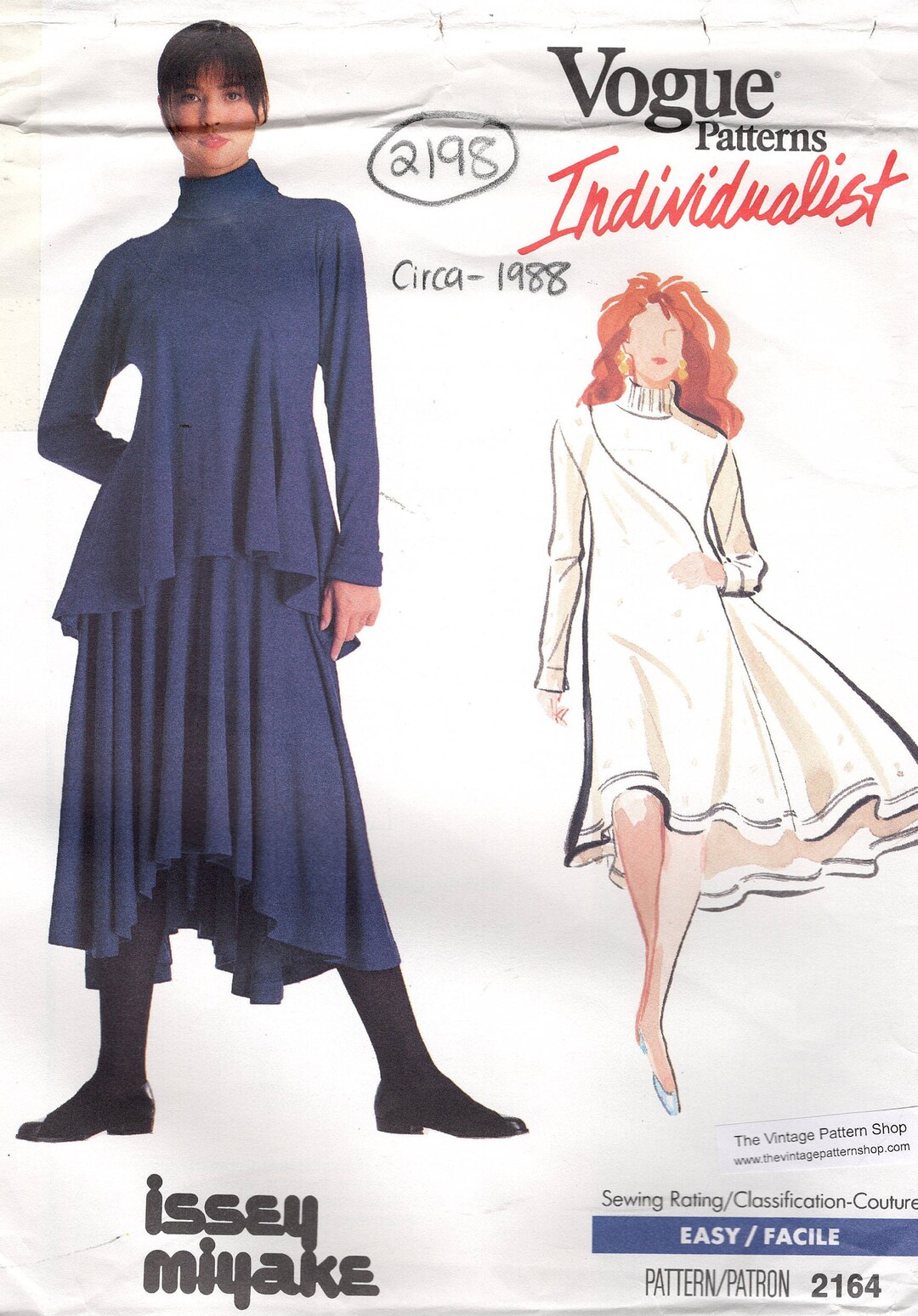 1987 Vintage VOGUE Sewing Pattern (B30.5 - 31.5 - 32.5″) Top Dress ...