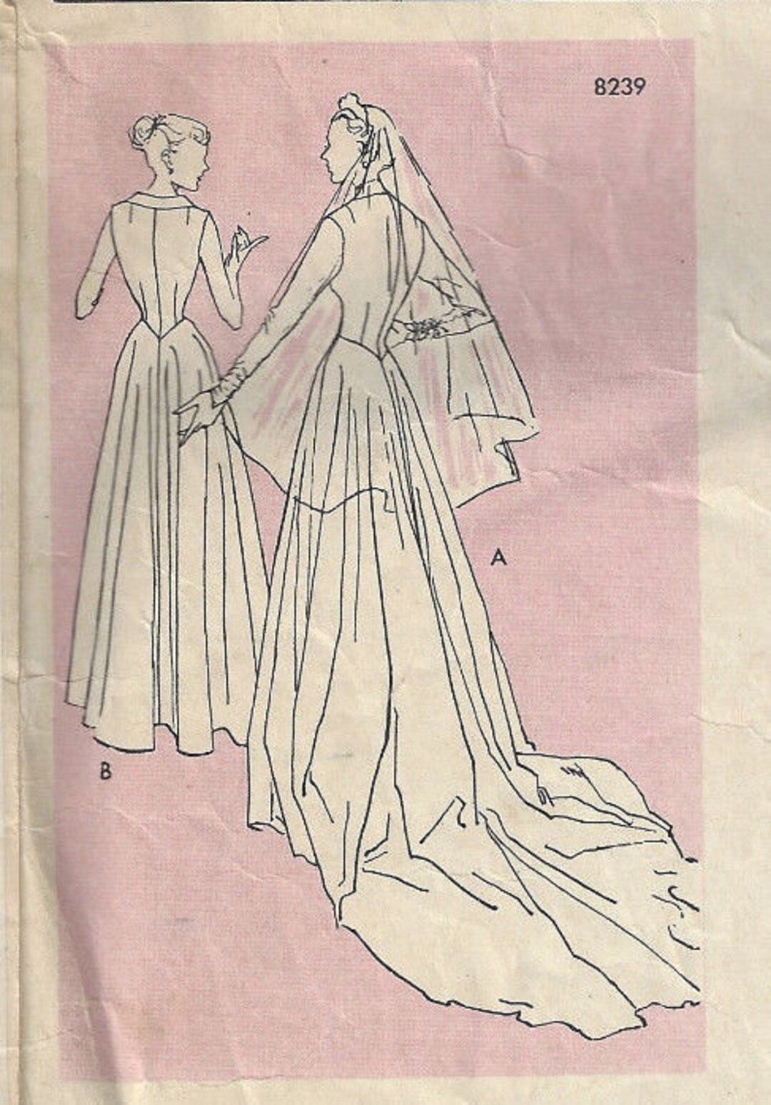 1950 Vintage Sewing Pattern B34 BRIDAL Gown & Bridesmaid DRESS (1763 ...