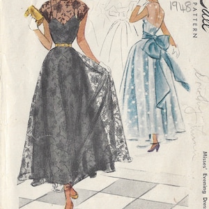 1948 Vintage Sewing Pattern B32" EVENING DRESS (R149) Mccall 7422 - Etsy