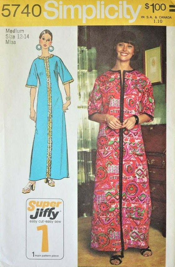 1973 Vintage Sewing Pattern B3436 CAFTAN 1881 by Simplicity 5740 - Etsy