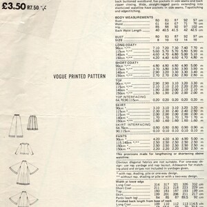 1970s Vintage VOGUE Sewing Pattern B34” Coat, Top, Skirt and Pants ...