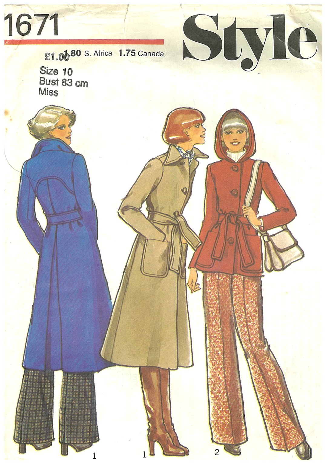 1976 Vintage Pattern B32 1/2″ COAT and JACKET (1872) by Style 1671 – as ...