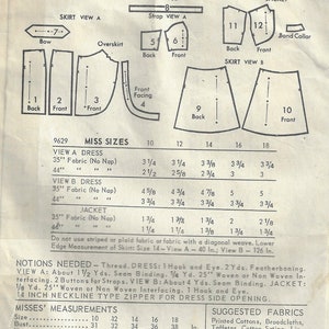 1960 Vintage Sewing Pattern B34 DRESS – Sarong DRESS & JACKET (1498RR ...