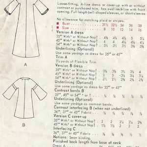 1968 Vintage VOGUE Sewing Pattern B38 DRESS Caftan Cover-up (1360 ...