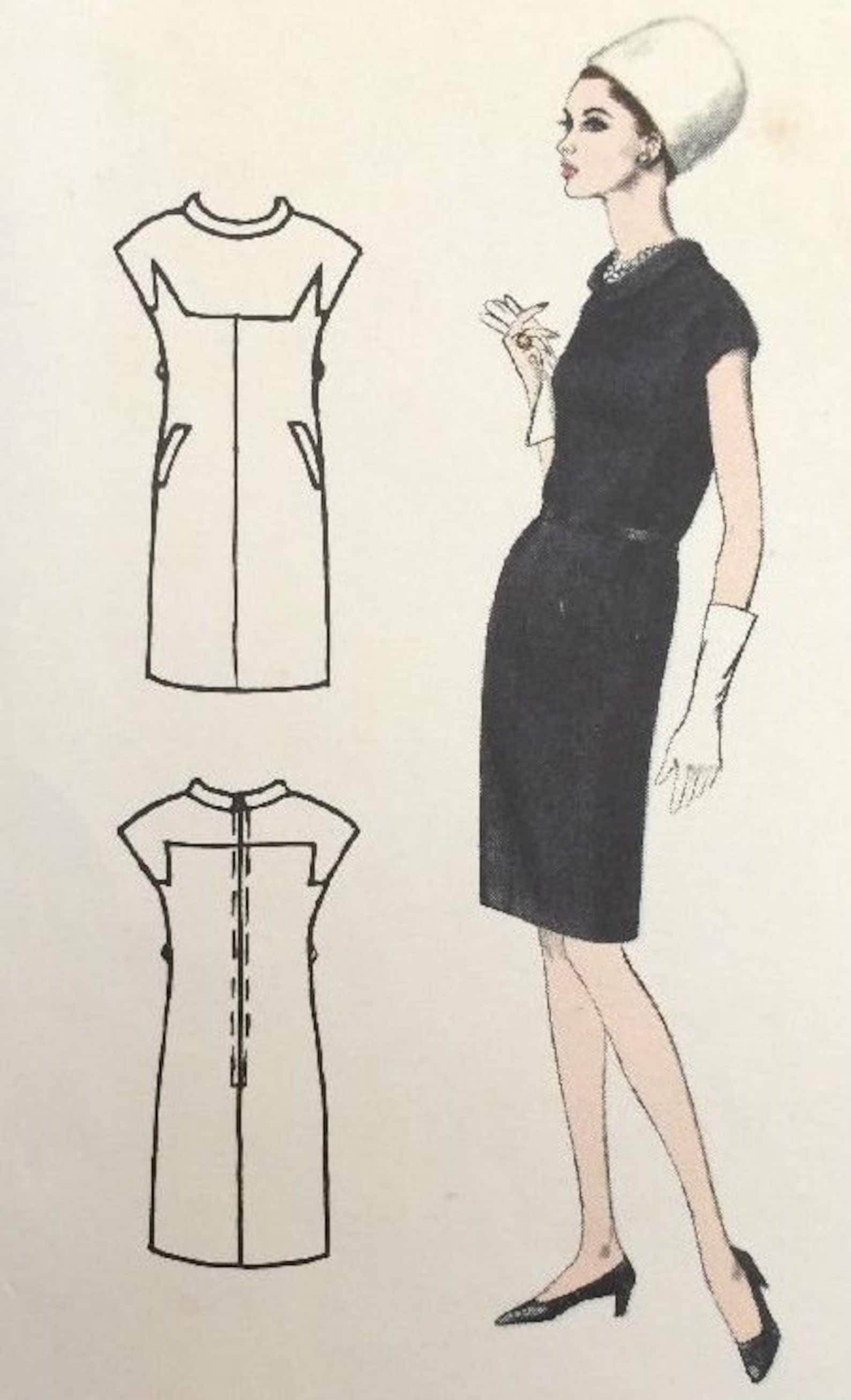 1966 Vintage VOGUE Sewing Pattern B34 DRESS 1398 by Nina - Etsy