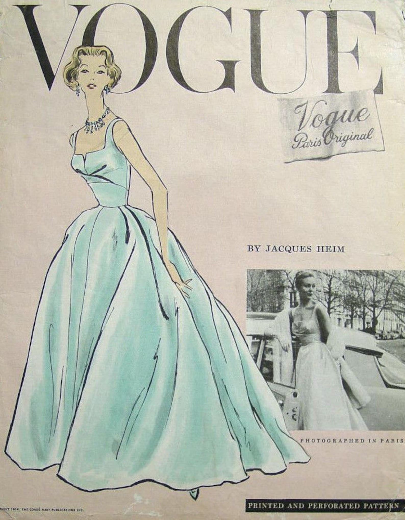 1956 Vintage VOGUE Sewing Pattern B36 DRESS Evening GOWN - Etsy