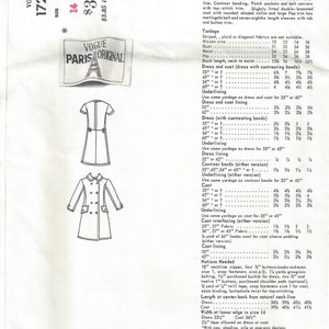 1967 Vintage VOGUE Sewing Pattern B34 COAT & DRESS 1776 by Yves Saint ...