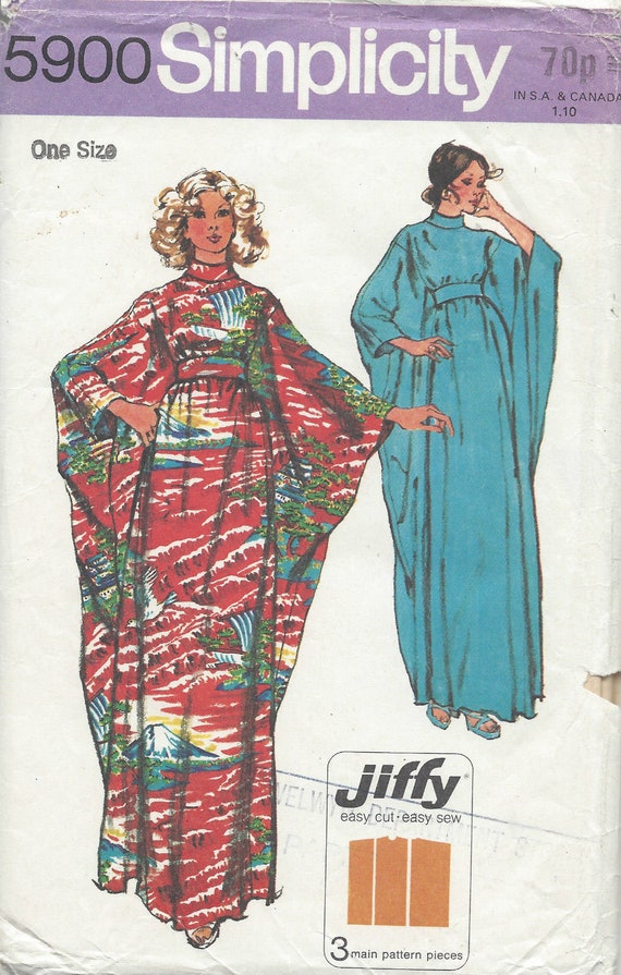 1973 Vintage Sewing Pattern B32.5in-through To-38in CAFTAN - Etsy UK