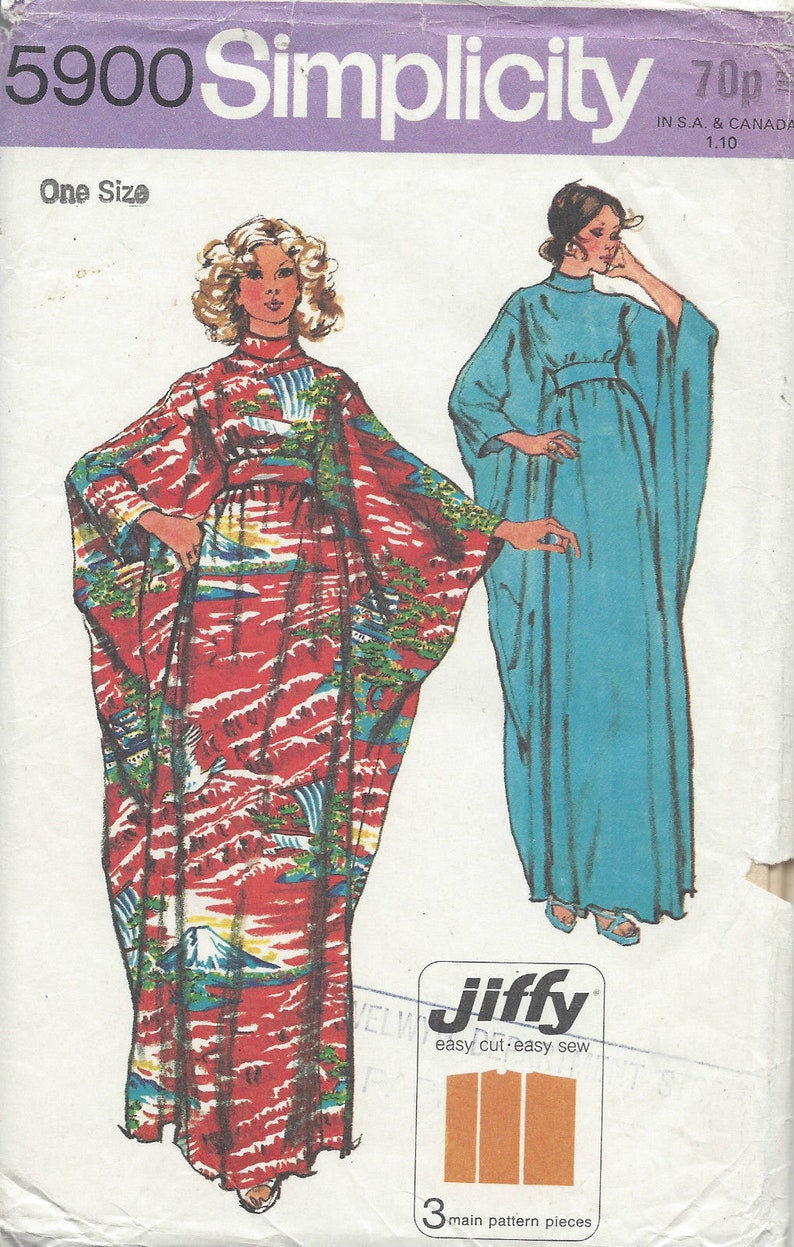 1973 Vintage Sewing Pattern B32.5in-through To-38in CAFTAN - Etsy
