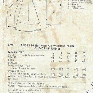 1960s Vintage Sewing Pattern B34" WEDDING DRESS With or Without TRAIN ...
